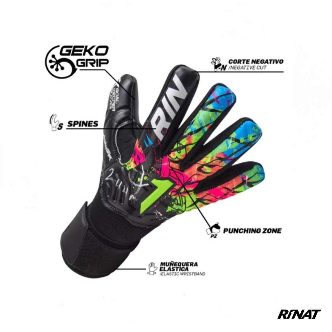 Rinat Guantes de Arquero Asimetrik Turf Ferulas Negro Verde Rojo – The ...