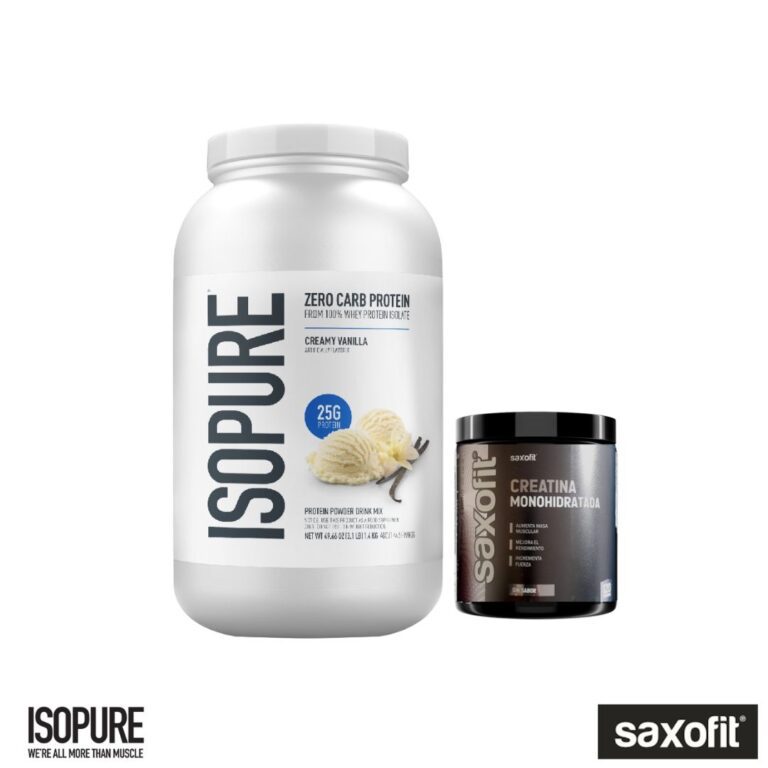 Combo Proteina IsoPure 3Lbs + Creatina Saxofit Monohidratada 300gr ...